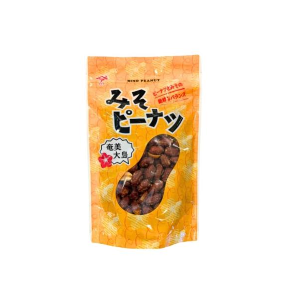 リピーター続出の大人気奄美大島名産の「みそピーナツ」ご存知ですか？皮つきのピーナッツは老化防止に最適なんですこのみそピーナッツは皮つきなので、体にやさしく、おいしいので、間違いなしです♪【名称】豆菓子【原材料】ピーナッツ（中国産）、粗糖（喜...