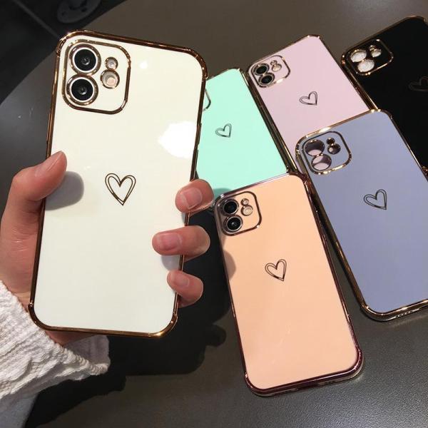 iPhone12 ケース iPhone12 Pro ケース iPhone SE ケース iPhoneケース スマホケース 韓国 かわいい おしゃれ ハート メッキ 耐衝撃■商品コメント側面メッキ加工＆ワンポイントのハートが可愛い?■サイズi...