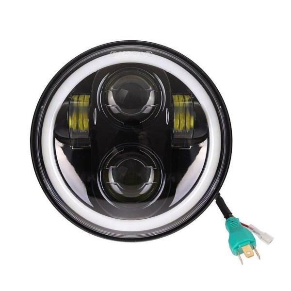 電源: 45 ワットサイズ: 5.75 インチLed数量: 5W9LED色温度: 6500k-7000k電圧: DC12-30V sルーメン: ハイビーム 4000LM低ビーム 2800LMハウジング: ダイキャストアルミ適合車種　5-3/...