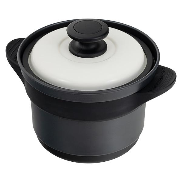 1台7役の調理ができる万能ポット！食材を入れて電子レンジで加熱するだけの簡単調理。火を使わずにマイクロ波でスープや煮物、お米まで炊けます。電子レンジから取り出す時に使える鍋つかみ付き。食洗機OKで片づけもラクラク。煮る・炊く・茹でる・蒸す・...