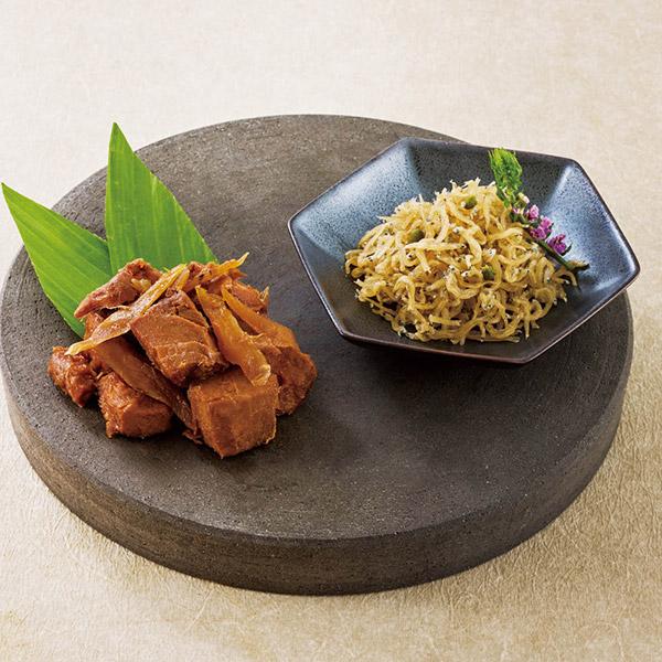 「下鴨茶寮」の商品を詰合せました。贈り物や手土産にもおすすめできる商品です。セット内容：ちりめん山椒60g、きんぴらまぐろ120gサイズ：縦155×横275×高さ45mm食品アレルギー特定原材料使用：小麦,大豆賞味期限：製造後30日各種条件...