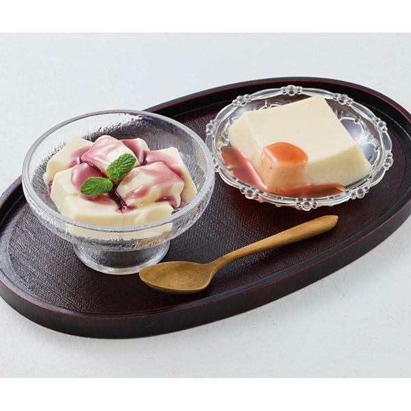 北海道産生クリームを使用した杏仁豆腐を2種のフルーツソースでお楽しみください。セット内容：杏仁豆腐110g×10、ソース(いちご・巨峰)×各5サイズ：縦265×横310×高さ45mm食品アレルギー特定原材料使用：乳各種条件：簡易包装/常温お...