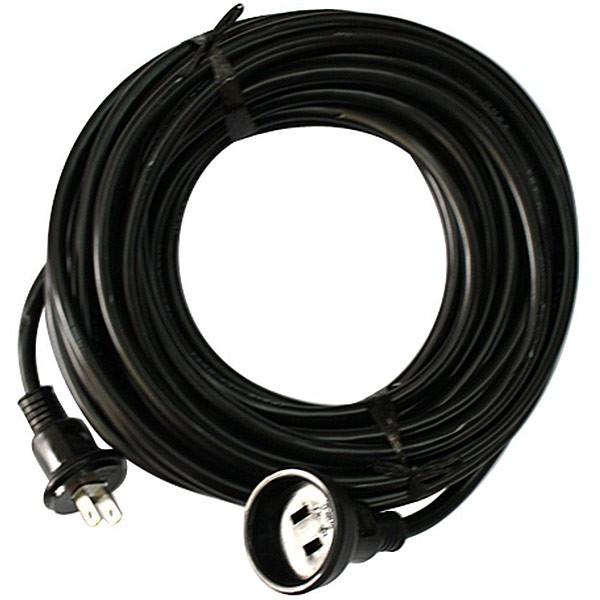 耐寒性に優れたやわらかい電線を使用した延長コードです。屋外型の防雨型。環境にやさしい鉛フリー製品です。サイズ：幅9×高さ10000×奥行き50mm重量：1100g定格：12A・125Vコンセント：2P×1ツ口色：黒電線サイズ：VCT2芯×0...