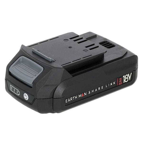 SHARE LINKシリーズ本体の電源に。電池残量表示機能付き。ご使用開始前やお手入れの際には説明書をお読みになり、正しく安全に使用してください。電池種類：リチウムイオン電池容量：2.0Ah/36.0Wh電圧：DC18V質量：約0.38kg...