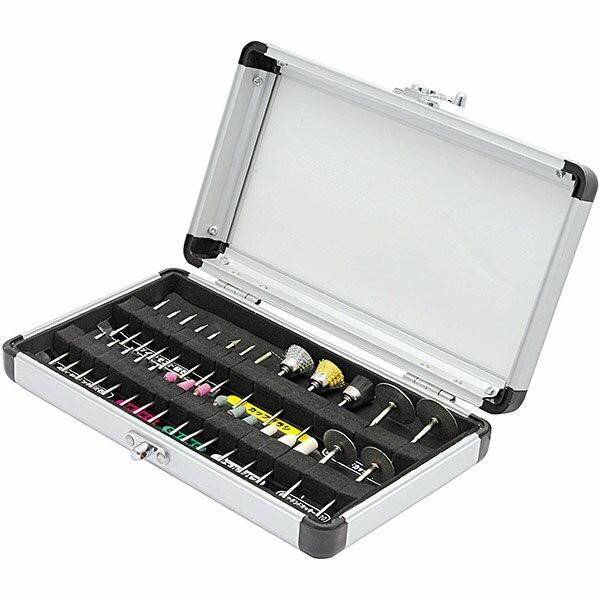 ●丈夫で軽いアルミ製ハードケース付●掘る・削る・磨く・切るなど、様々な素材・用途に使える充実のセット内容●電池式・電動式ミニルーター、小型フレキシブルシャフト用●φ2.35mm軸商品サイズ：40×225×145セット内容：ダイヤモンド砥石×...