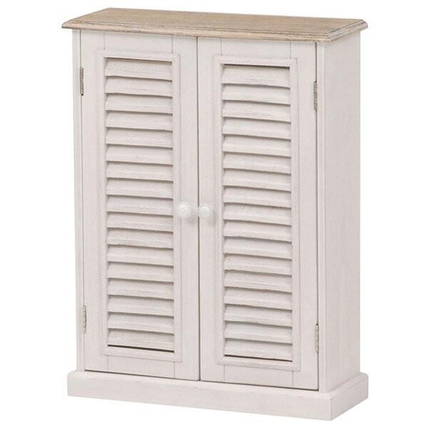 優しい雰囲気と高級感を感じられるアンティーク調の家具です。かすれたペンキや年月を経た木の質感など、シャビーテイストを再現したおしゃれなトイレ収納。薄型・省スペースでもペーパーロールやお掃除ブラシなどをスッキリ収納。扉はルーバーになっているの...