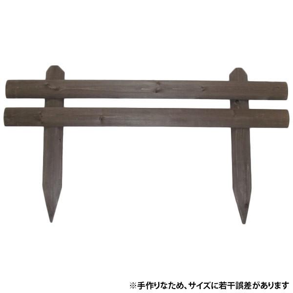 中国産、天然木、水性塗料ダークブラウン色に塗装した木製半割丸太フェンス。半割丸太をアレンジしたフェンス。※手作りなため、サイズに若干誤差があります。カラー：ダークブラウン材質：天然木商品サイズ（約）：幅90×奥行3.5×高さ50cm