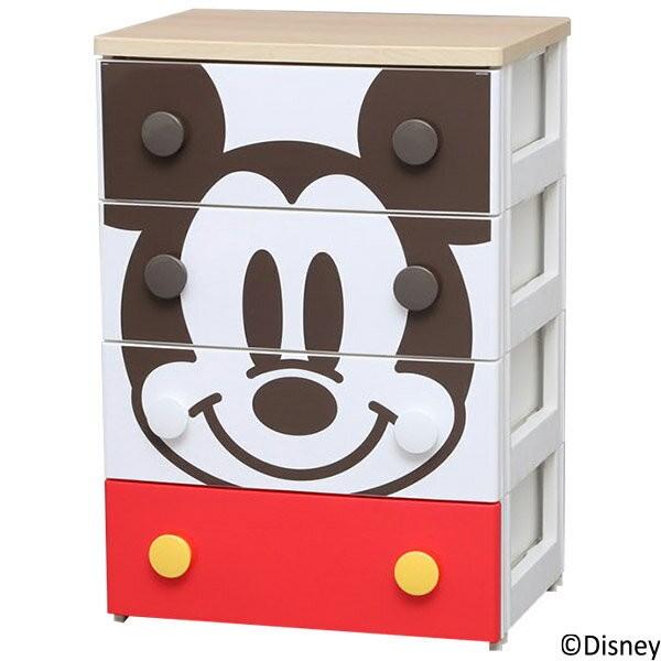 ミッキーの可愛いフェイスデザインがお部屋を明るく彩ります。引き出しには金属レールを使用しており開閉がスムーズです。商品サイズ(約)：幅56×奥行43×高さ81cm引出内寸(約)：幅47.5×奥行36×高さ14.5cm耐荷重(約)：全体26k...