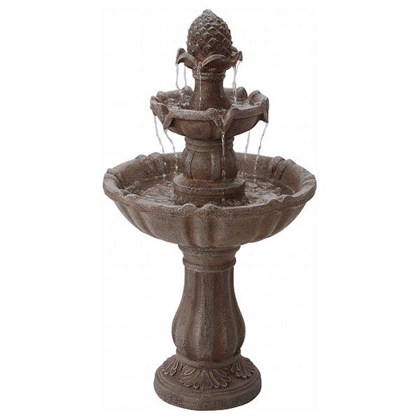 ヨーロピアン調のシンボリックなデザインのファウンテン。緑あふれるイングリッシュガーデンのアクセントにおすすめです。流れる水の涼やかな音が、癒しを演出します。電源の確保がいらないソーラー充電式だから、屋外の好きな場所に自由にレイアウトでき、手...