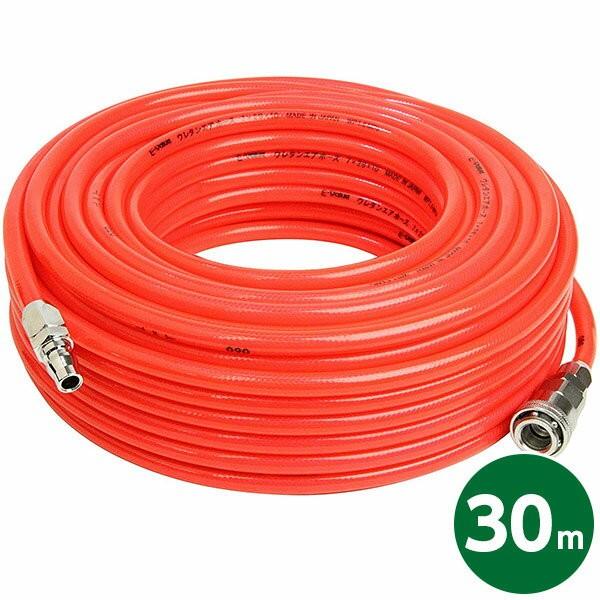 ワンタッチカプラ付のエアーウレタンホースです。7mm内径で効率の良い作業ができます。サイズ(約)：内径7×外径10mmホース長さ：30ｍ重量：1760gカラー：クリアレッド生産国：日本