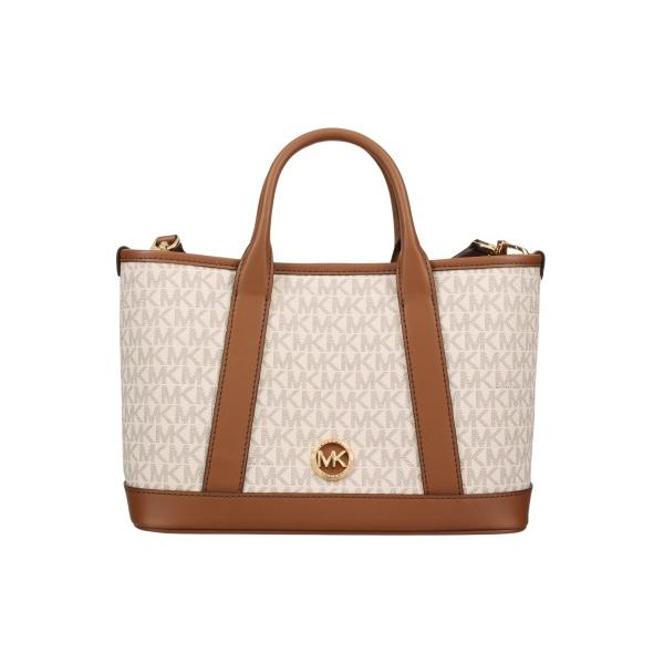 マイケルコース（MICHAEL KORS）のトートバッグが、入荷しました。<br /><br />高級感あふれるレザー素材とPVC素材に、ブランドロゴが配置されたシンプルなデザインです。ショルダーストラップ付きの2w...