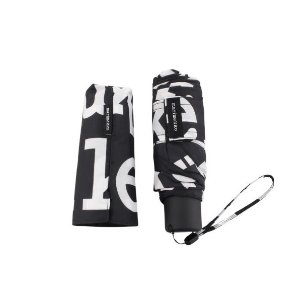 マリメッコ（marimekko）の折り畳み傘が、入荷しました。マリメッコ 折り畳み傘 レディース Mini Manual Marilogo ブラック marimekko 48859 910 BK/WHITE【返品不可商品】