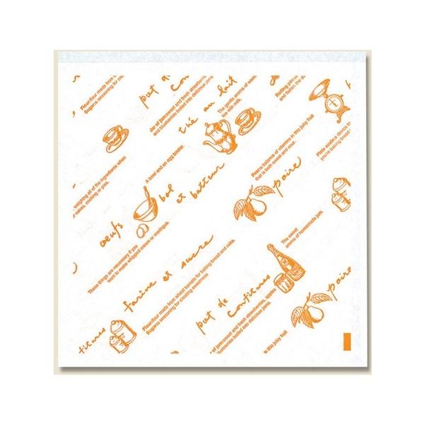 サイズ巾180mm　高さ180mm 入数500枚 材質純白30ｇ+PE10μ その他・紙の内側に耐水・耐油性のあるPEフィルムが貼ってあります・四辺のうち二辺の口があいた袋です