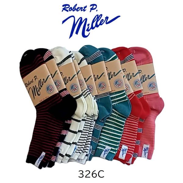 ミラーの”パネルリブ”の雰囲気を感じられるソックス。アーカイブからピックアップしたボーダーはコーディネートのアクセントにも◎ブランド：Robert P.Miller ロバート・ピー・ミラー商品名： ロークルー ソックス レディース型番：32...