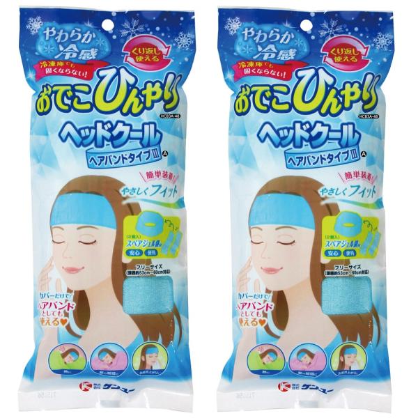 商品名：ヘッドクール ヘアバンドタイプ3A（スペアジェル袋付）品番：HCB3A-48・フリーザーで冷やして使う、頭やおでこに冷感を与える保冷バンドです。ジェル袋はフリーザーでも固くならない柔らかジェルです。ヘアバンドタイプのため、髪の毛に引...