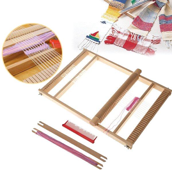 【送料無料】ヘルムート・ミューラー社の手織り機（大）です。糸が布になる不思議さと作ることの楽しさが体験出来ます。織りたい幅にセットした縦糸に横糸を通して行くだけでマフラーやテーブルクロスなどが簡単に作れます。縦糸を張る作業は 慣れないうちは...