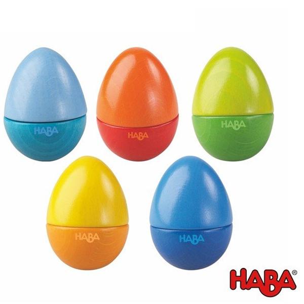 【送料無料】ブナの木でつくられた卵形のマラカス(がらがら)です！「ヒュッヒュッ」「シャッシャッ」「シャカシャカ」「リンリン」「カリカリカリ」、それぞれ異なる5つの音を奏でるおもちゃです。小さな手のひらで持ちやすく、カラフルな色合いもとっても...