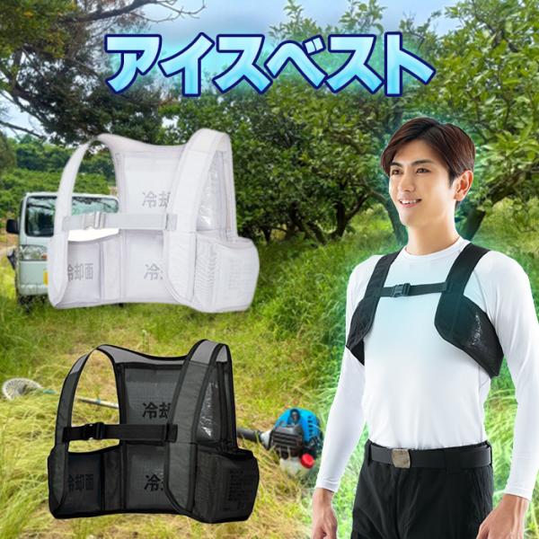 熱中症対策の新定番！冷凍した専用アイスパックを脇と背中に装着するだけで、最大約6時間ひんやり快適。軽量・伸縮性のあるメッシュ素材でフィット感抜群。屋外作業・スポーツ・通勤など、猛暑でも動きやすく涼しさをキープします。断熱アルミ構造で冷たさ長...