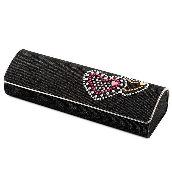 【商品名】 デニム調 マグネット式 メガネケース ブラック TK-1367-2  [ TK-1367-2 ]