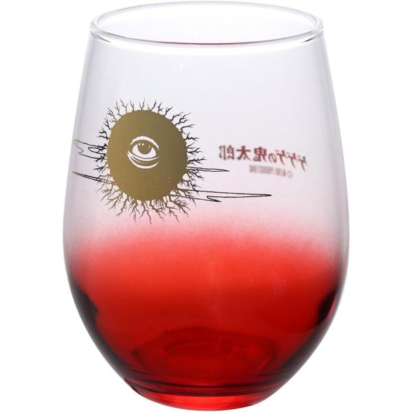 赤色のグラデーションがゲゲゲの鬼太郎バックベアードの美しい丸みのあるグラスですよ☆彡【サイズ】約φ60×H100mm【素材】ガラス【生産国】日本電子レンジ : 不可　オーブン : 不可　食洗器 : 不可