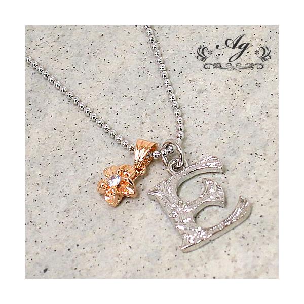 [品名] ハワイアンプルメリアイニシャルネックレス[素材]イニシャルシルバー925 チェーンシルバー925プルメリアシルバー925 (ピンクゴールド仕上げ)[サイズ] 40cm[原産国] 韓国