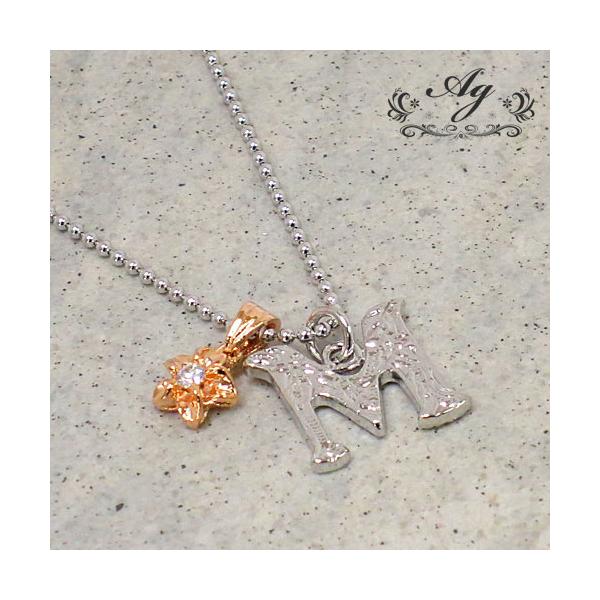 [品名] ハワイアンプルメリアイニシャルネックレス[素材]イニシャルシルバー925 チェーンシルバー925プルメリアシルバー925 (ピンクゴールド仕上げ)[サイズ] 40cm[原産国] 韓国