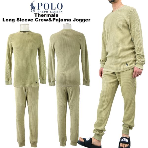 キーワード：サイドポケット プレゼント 父の日 ワッフル生地 メンズパンツ トップス◆POLO RALPH LAUREN/ポロ・ラルフローレンのルームウェアセットアップ。「Premium Thermal Set Up」。凹凸感のあるワッフル...