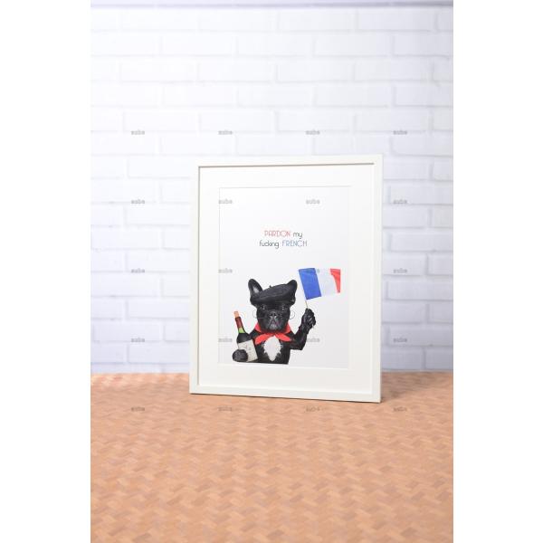 フレンチブルドッグなのにフランス語が下手でごめんなさいというとてもユニークでユーモア溢れるアートです。ロンドンよりとてもユニークなアートプリントで、そのまま立てかけて飾ることも可能です。※アートプリントのみの販売です。フレームはついておりま...