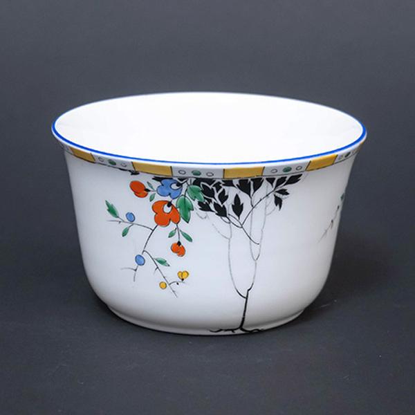 イギリスの名窯、シェリーのリーフィー・ブランチーズのオープンシュガー。"Leafy Branches"は"緑豊かな枝"という意味で、その名の通り葉の生え茂る枝と色鮮やかな新芽（？）が描かれています。底面にやや着色がみられます。（No.116...