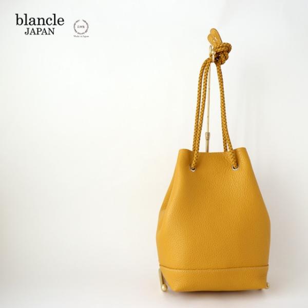 送料無料 牛革 イタリアンレザー ハンドバッグ ロープ ハンドル 肩掛け 小さめ イエロー