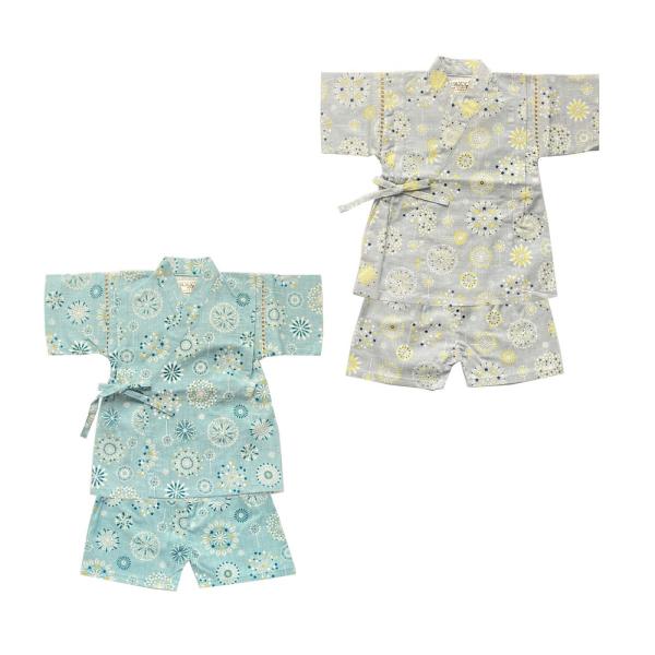 地域のお祭りや七夕祭り、夕涼み会や花火大会など夏の風物詩にぴったり華やかな花火のデザインに落ち着いた色味が人気の和服日本の夏をイメージしていますお子様の夏の思い出を甚平姿で残すのもおすすめパジャマとしても寝汗を吸収してくれるからとっても人気...