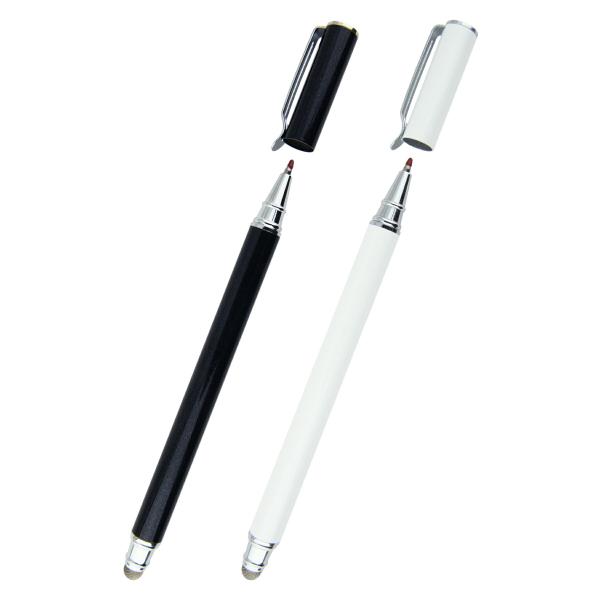 タッチペン 2way 両側 導電繊維 スタイラスペン ボールペン スマートフォン タブレット iPhone Android iPad 極細 細い イラスト アプリ ゲーム アルミニウム