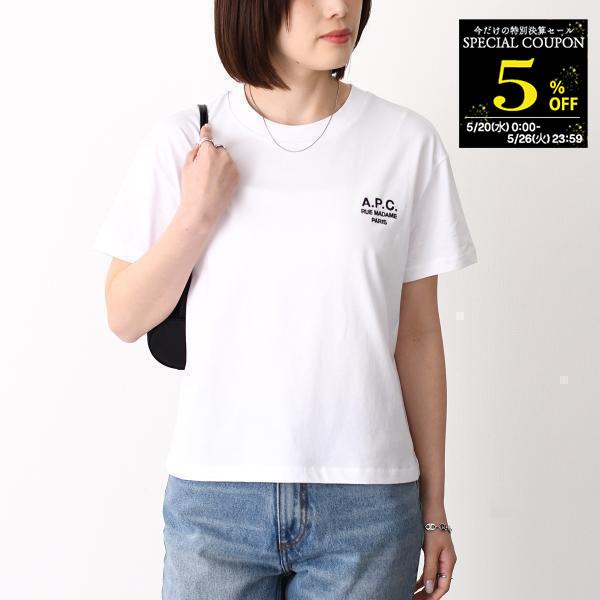 A.P.C アーペーセー Tシャツ トップス BOXY RUE MADAME COHBM F26389 コットン レディース ホワイト ロゴ 半袖 ボクシー シンプル 春 夏 カジュアル APC