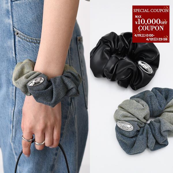 DIESEL ディーゼル ヘアアクセサリー BANGLE SCRUNCHIE X10633 P5499 X10633 P8850 レディース ライトブルー ブラック シュシュ バングル ギフト プレゼント おすすめ