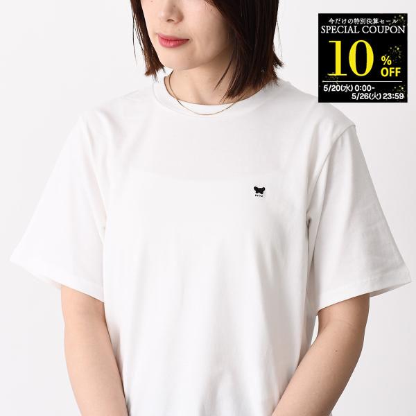 Weekend Max Mara ウィークエンド マックスマーラ Tシャツ トップス VENACO ヴェナコ ピュア コットン ジャージー WKDVENACO 2615971031 レディース ホワイト 半袖 クルーネック サイドスリット ロゴ