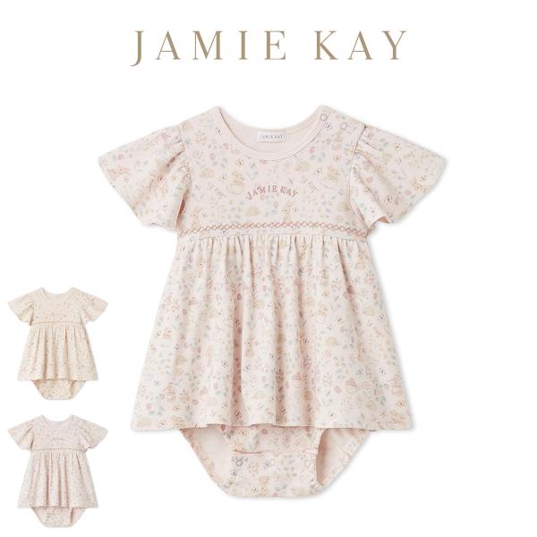 JAMIE KAY(ジェイミーケイ)Bunny Garden ロンパース／オーガニックコットン jbco261936■詳　細■JAMIE KAY描き下ろしの日本限定柄、第２弾 "Bunny Garden"（バニーガーデン）が登場！春の陽だま...
