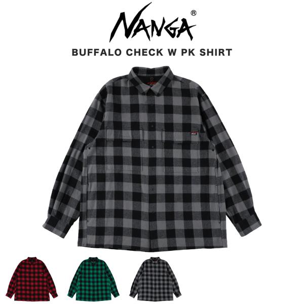 NANGA ナンガBUFFALO CHECK W PK SHIRTバッファローチェック Wポケットシャツ■詳　細■無骨さと着心地を両立したバッファローチェックシャツアウトドアウェアの定番であるバッファローチェックを採用したワークシャツ。綿を...