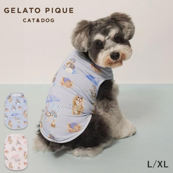gelato pique ジェラートピケ接触冷感 ビーチ シュナウザー柄Coolingプルオーバー pagg262587■詳　細■【夏を楽しむミニチュアシュナウザー柄のCOOLプルオーバー】【Design/Styling】ビーチで気持ちよさ...