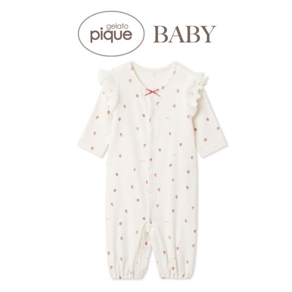 gelato pique BABY (ジェラートピケ ベビー)新生児ストロベリー柄2WAYオール pbco261458■詳　細■【記念日やギフトに最適なストロベリー柄2WAYオール】【Design/Styling】小さなストロベリー柄がキュ...