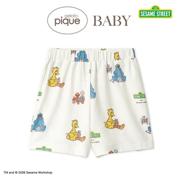 gelato pique baby(ジェラートピケベビー)BABY SESAME STREET 総柄ショートパンツ pbcp261426■詳　細■【SESAME STREET・人気キャラがたくさん描かれたベビーサイズの総柄ショートパンツ】【...