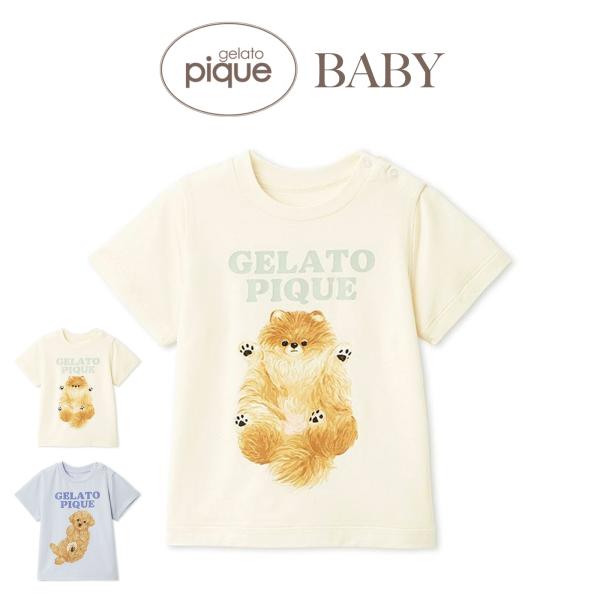 gelato pique (ジェラートピケ)BABY ドッグワンポイントTシャツ pbct261418■詳　細■こちらの商品は衛生上の観点から返品・交換不可となります。【ごろんと寝そべりお腹を見せるワンちゃんに癒される、愛嬌たっぷりのBAB...