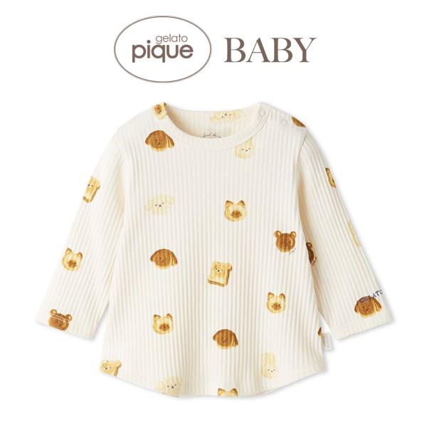 gelato pique (ジェラートピケ)BABY アニマルブレッド柄ロンT pbct264479■素　材■本体:綿97%、ポリウレタン3%■サイズ■80サイズ：着丈33cm バスト60cm 袖丈24cm 肩幅22cm 裾幅31cm■　色...