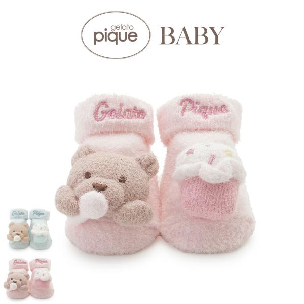 gelato pique BABY (ジェラートピケベビー)スムーズィーアイスクリームベアソックス pbgs262416■詳　細■【ベアとカップアイスをあしらったBABYソックス】【Design/Styling】とろけるアイスクリームとベア...