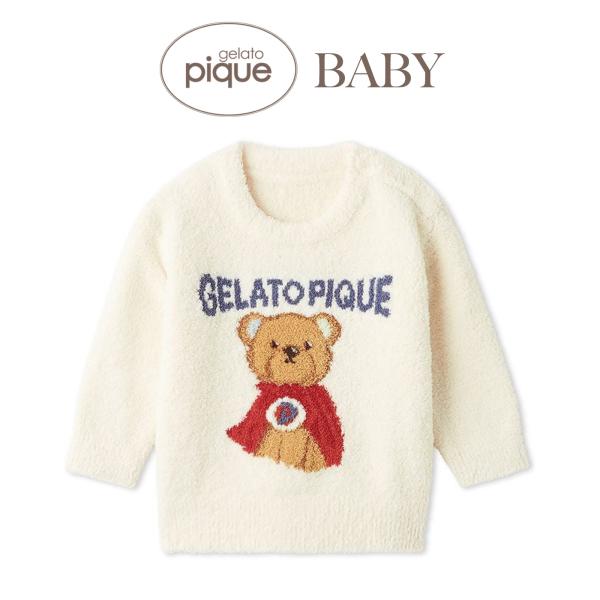 gelato pique (ジェラートピケ)BABY ベビモコヒーローベアジャガードプルオーバー pbnt264469■詳　細■こちらの商品は衛生上の観点から返品・交換不可となります。【ヒーローベアのベビモコBABYプルオーバー】【Desi...