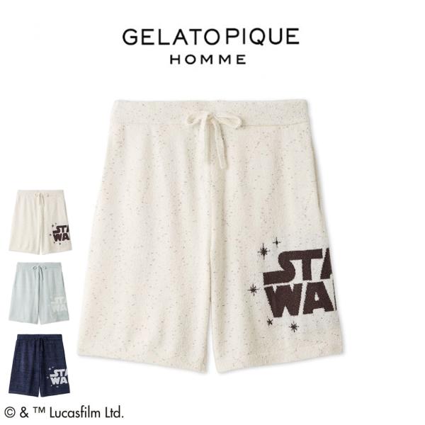 GELATO PIQUE HOMME (ジェラートピケ オム)STAR WARS メンズ スムーズィーロゴジャガードハーフパンツ pmnp262013■詳　細■【STAR WARS / アイスと星空を掛け合わせたジャガードハーフパンツ】映画...