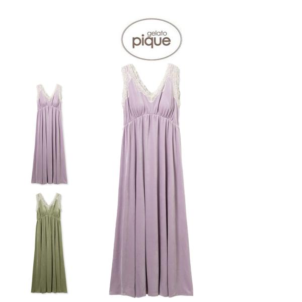 gelato pique（ジェラートピケ） MUCHA ベロア×レースカップイン