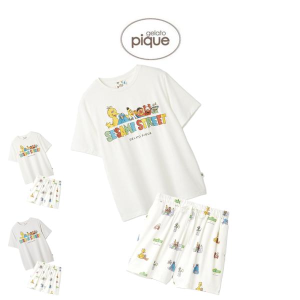 gelato pique ジェラートピケSESAME STREET ワンポイントTシャツ&amp;総柄ショートパンツ pwct261327 pwcp261328set■素　材■Tシャツ:ポリエステル62%、レーヨン31%、ポリウレタン7%パ...