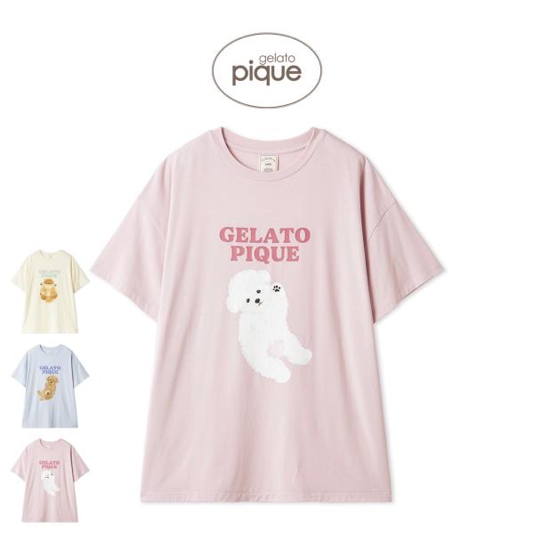 gelato pique ジェラートピケドッグワンポイントビッグTシャツ pwct261257■詳　細■【ごろんと寝そべりお腹を見せるワンちゃんに癒される、愛嬌たっぷりのプリントT】【Design/Styling】ごろんと寝そべりお腹を見せ...