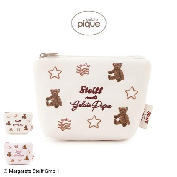 gelato pique(ジェラートピケ)Steiff 総柄ティッシュポーチ pwgb255722■詳　細■【Steiff・お菓子と『55PB』の総柄が可愛い刺繍入りティッシュポーチ】【Design/Styling】テディベアで有名なSte...