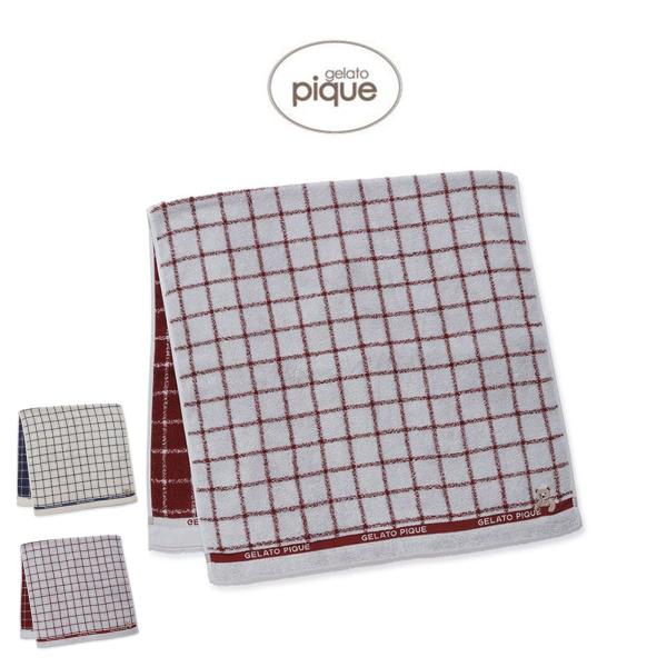 gelato pique (ジェラートピケ)ベアバスタオル pwgg254554■詳　細■【チェック柄がおしゃれなベア刺繍入りバスタオル】【Design／Styling】頭に泡を乗せたベアのワンポイント刺繍に癒される、チェックジャガード入り...